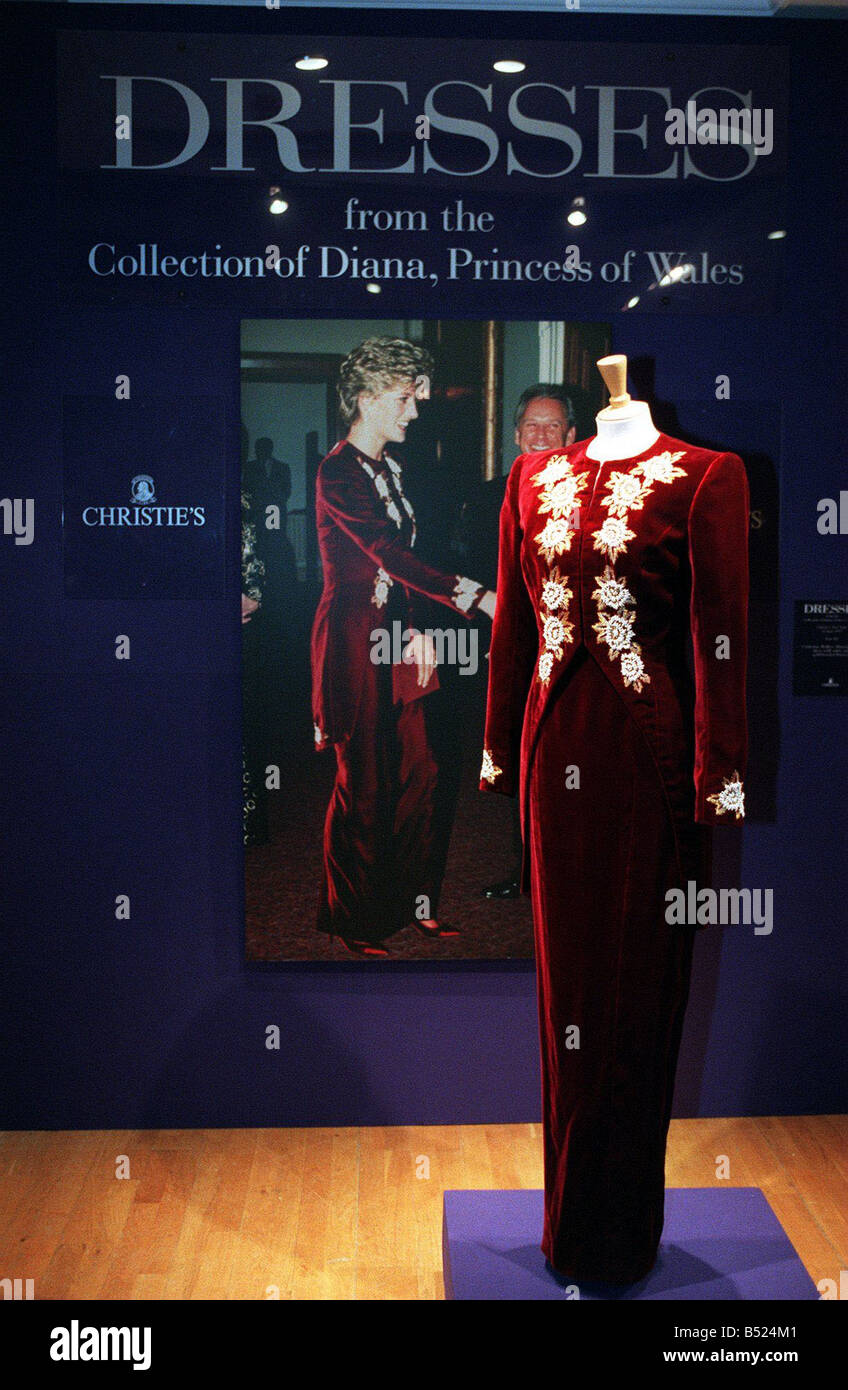 DRESSES FROM THE COLLECTION OF PRINCESS DIANA ON SHOW AT CHRISTIES IN ...