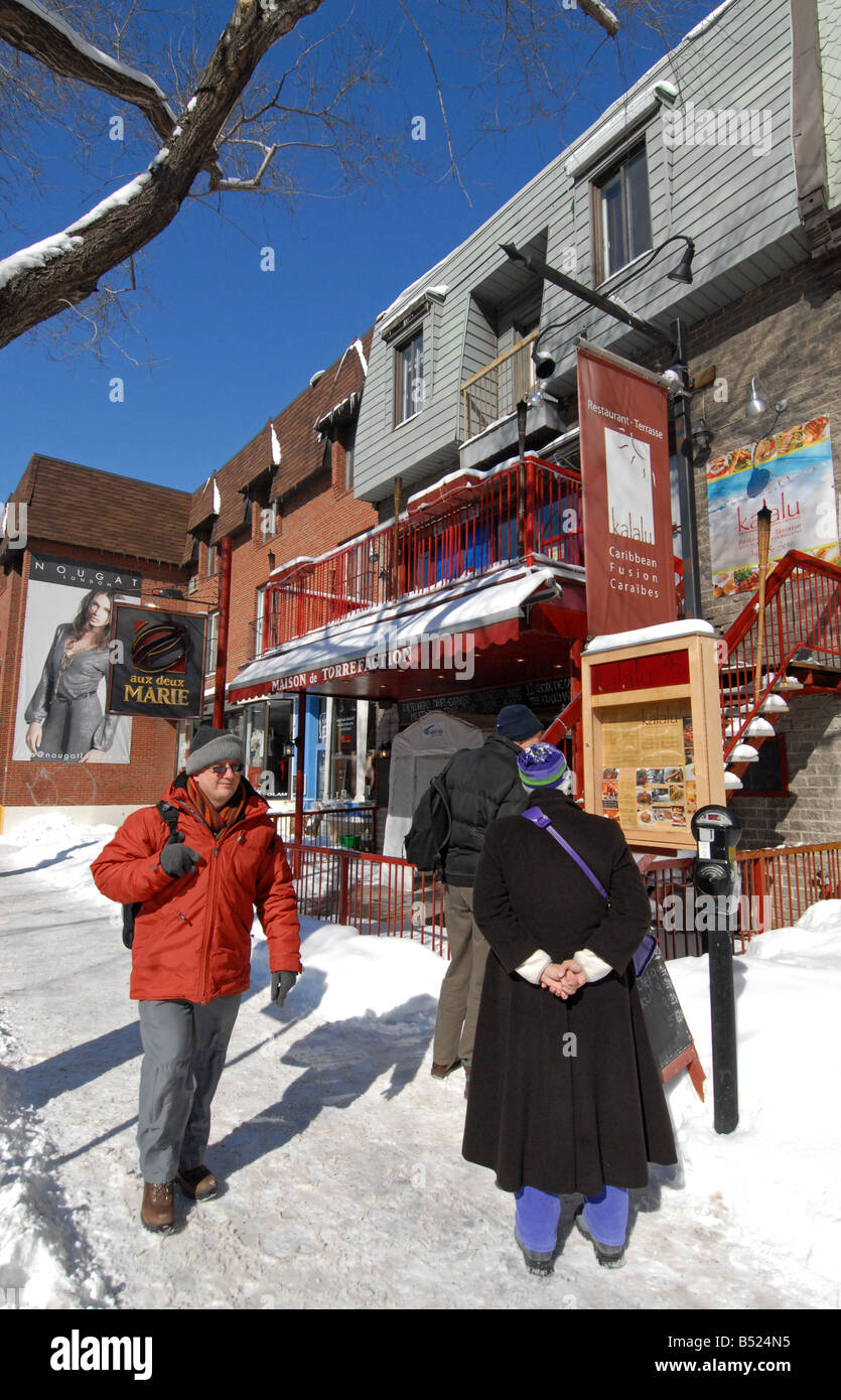 St Denis street Montreal Quebec Canada Stock Photo - Alamy