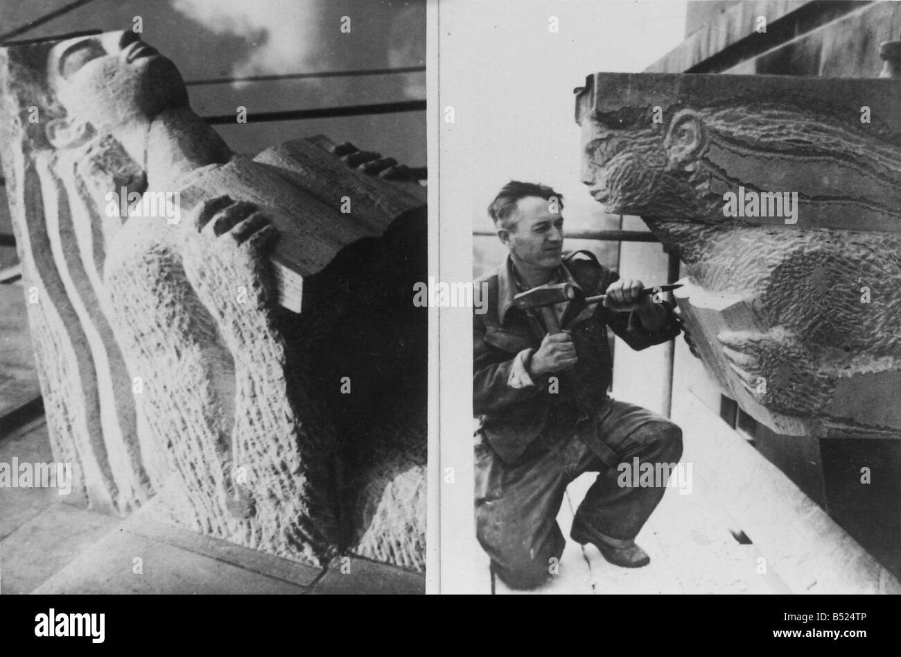 Photographer Heanly Harry Hussey Mottingham London stone mason at work ...