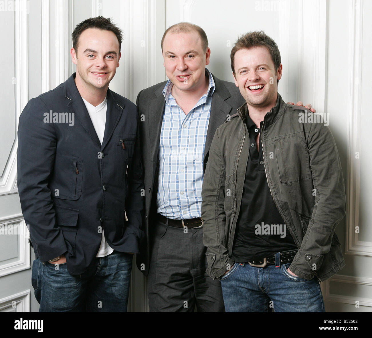 Television presenters Ant and Dec pose for pictures during an interview ...