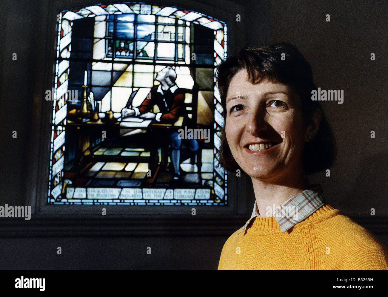 Joy Brodier standing infront of a stained church window this is the ...