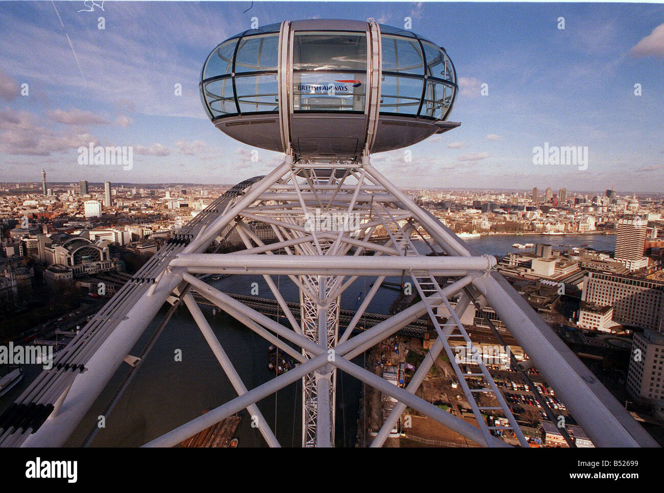 Millennium Wheel February 2000 Views of London Skyline from the top of ...