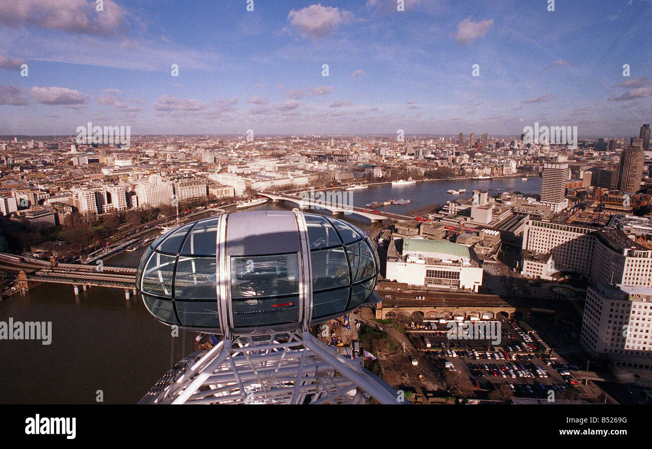 Millennium Wheel February 2000 Views of London Skyline from the top of ...