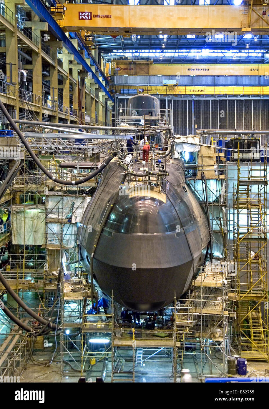Construction of the new attack submarine H M S Astute at Barrow in ...