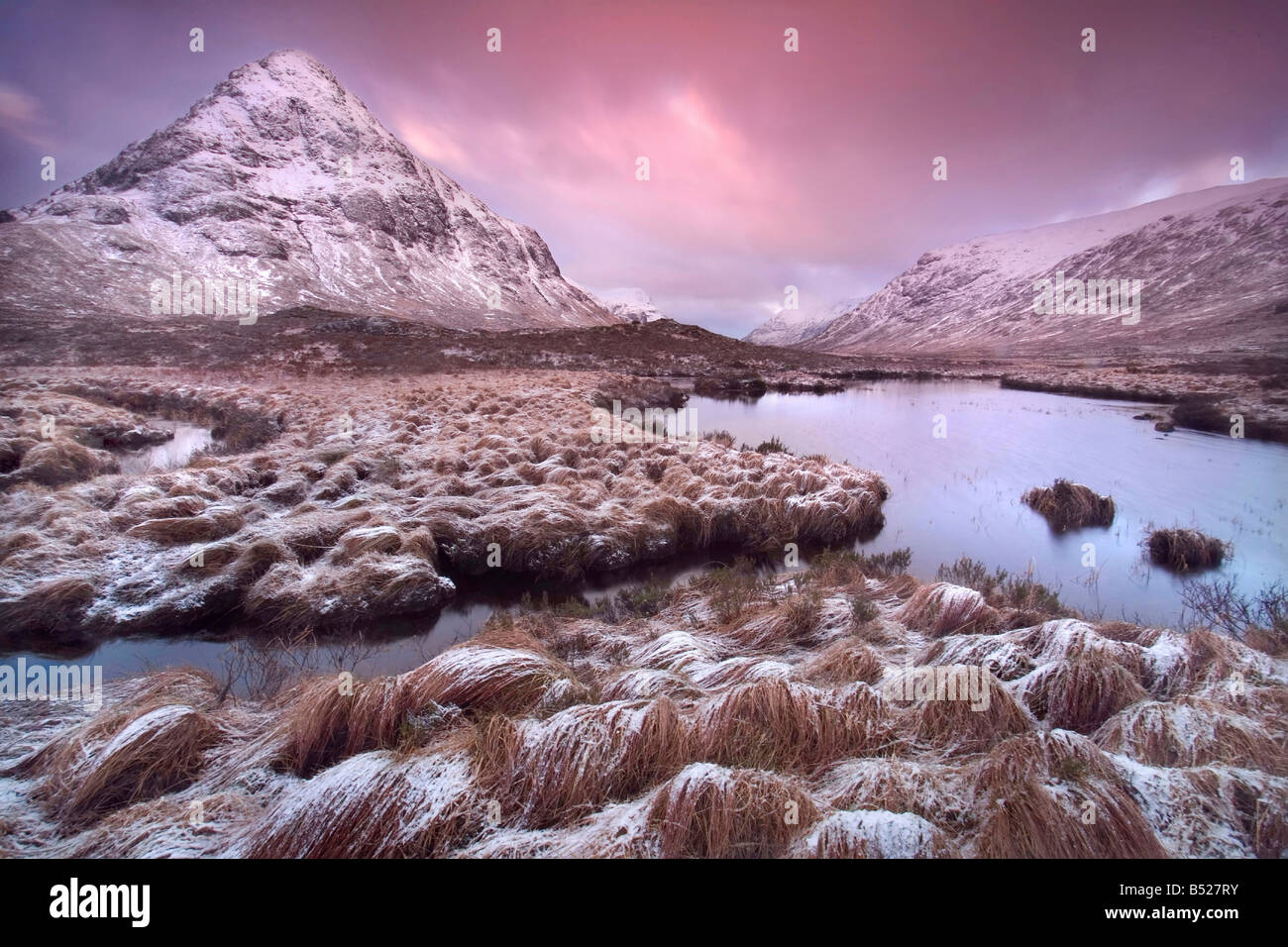 Dawn on Buachaille Etive Mor, Scottish Highlands, Scotland. U.K Stock ...
