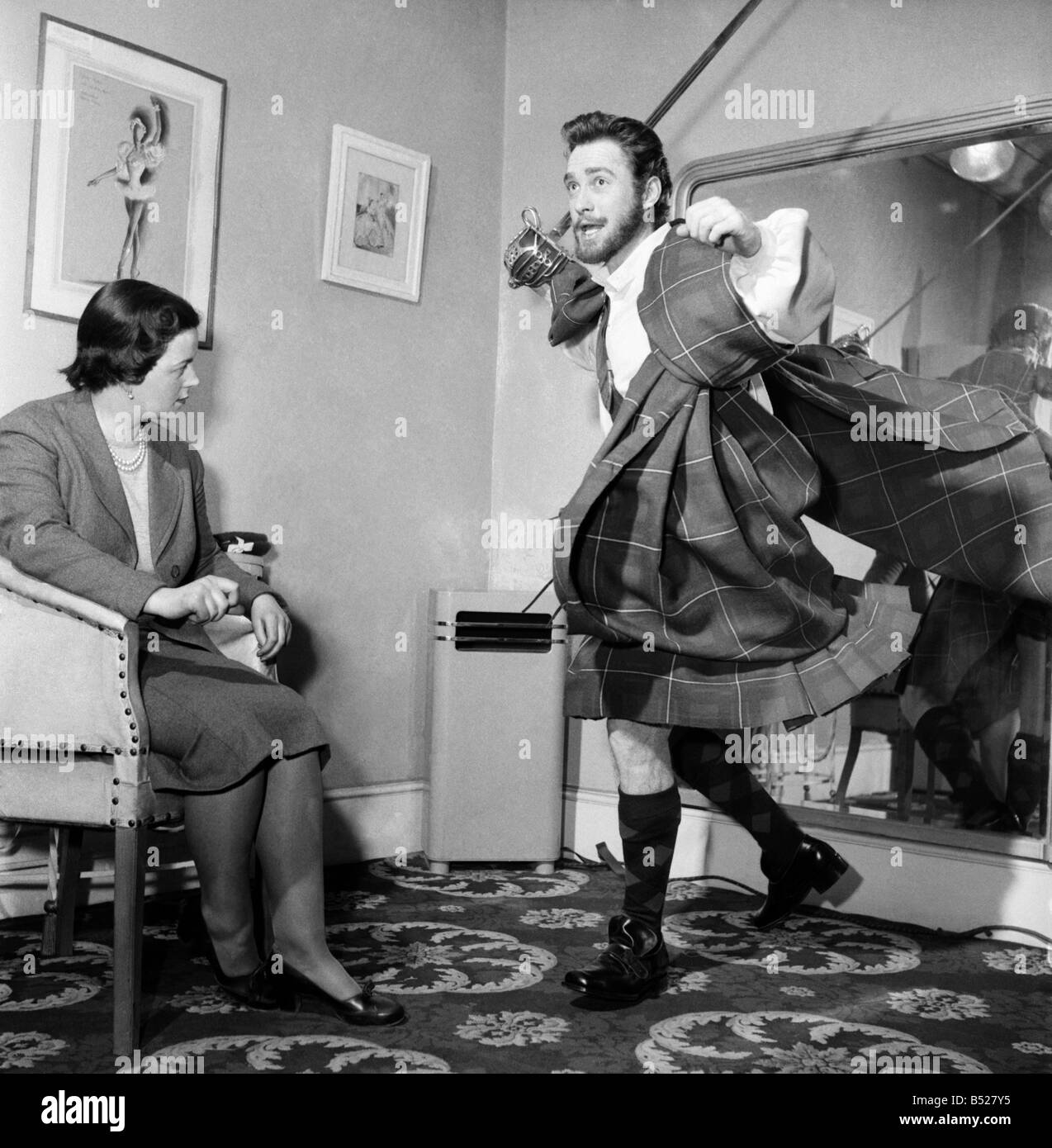 Richard Todd actor seen hare with costume designer Phyllis Dalton ...