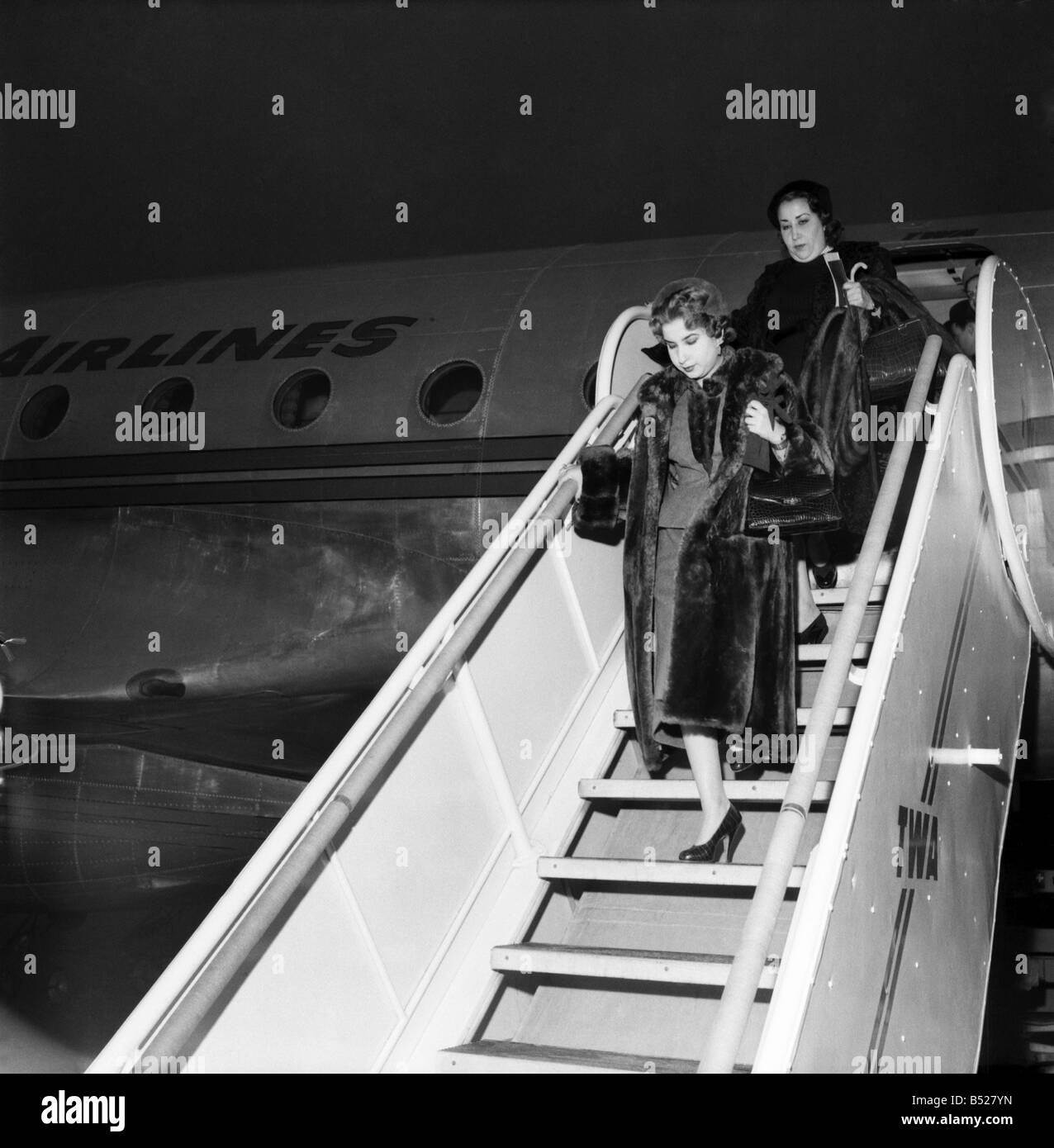 Ex-Queen Nariman and her mother Madame sodek. March 1953 D1353 Stock ...