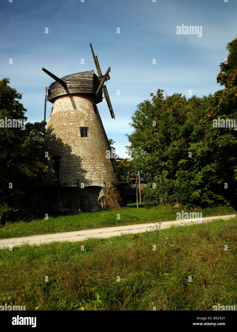 old windmill, Moho island, Estonia Stock Photo - Alamy