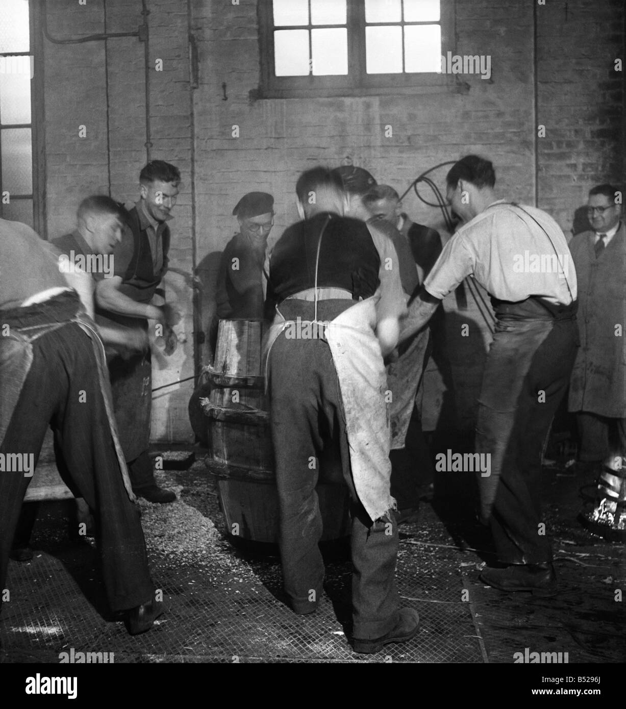 An apprentice cooper finishes his training. December 1946 O5993-004 Stock Photo - Alamy