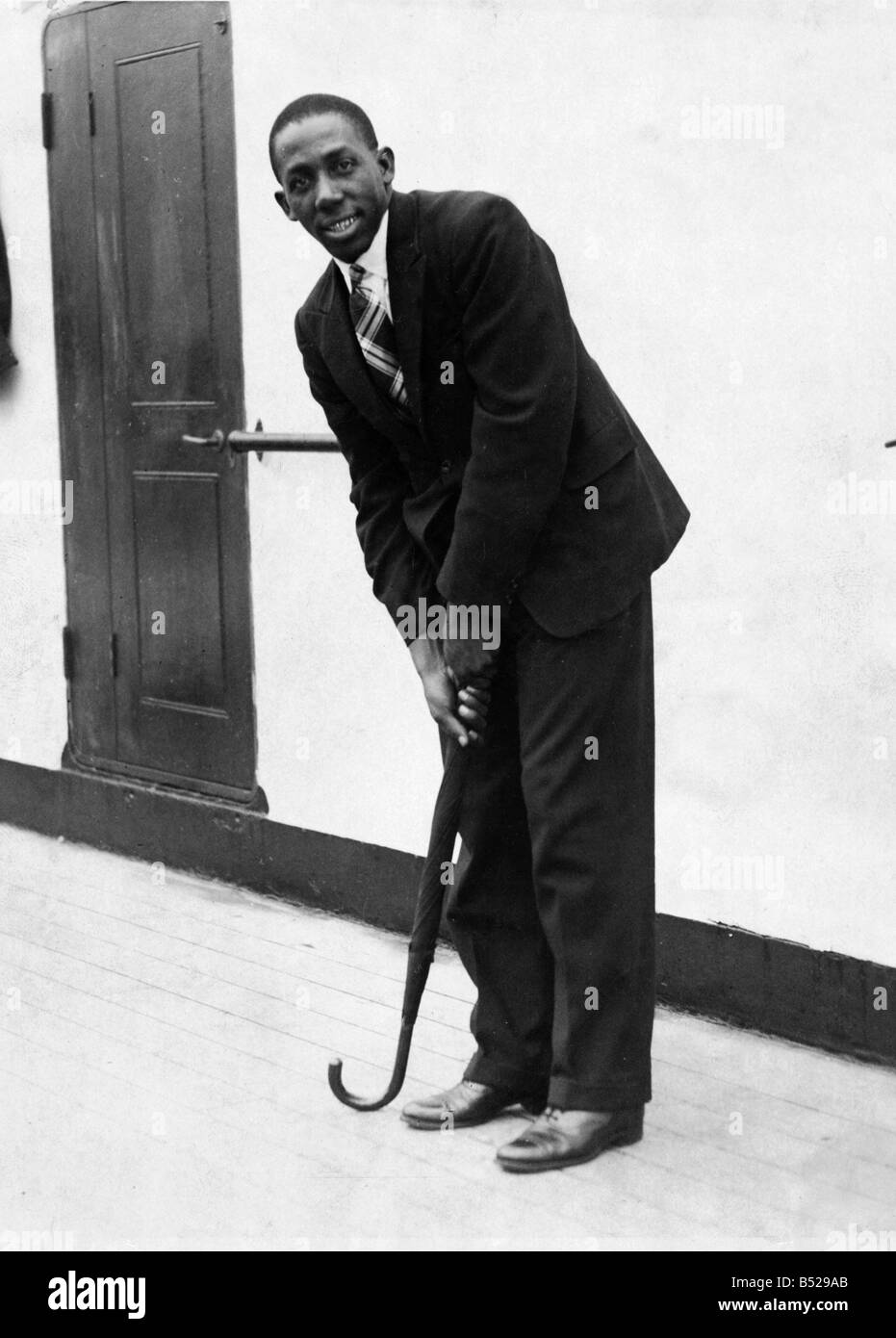 Learie Constatine seen here aboard ship September 1929 Stock Photo - Alamy