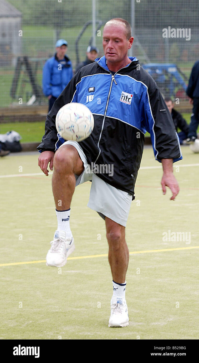 Newcastle hero Paul Gascoigne Gazza during a training session at North ...