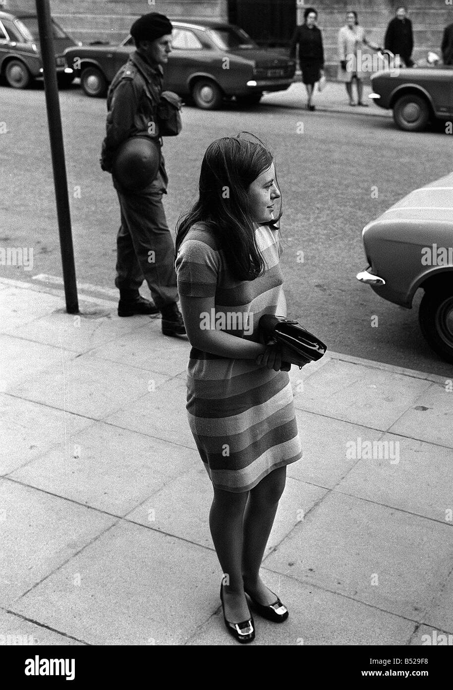 Bernadette Devlin arrives at the Scarmen Tribunal 1969 January 16th ...