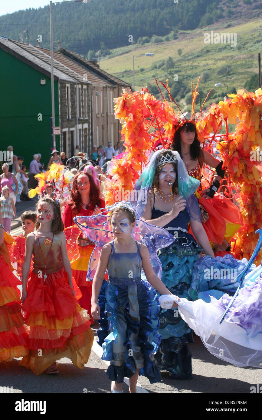 Garw Carnival coming through Blaengarw Mid Glamorgan South Wales Stock ...