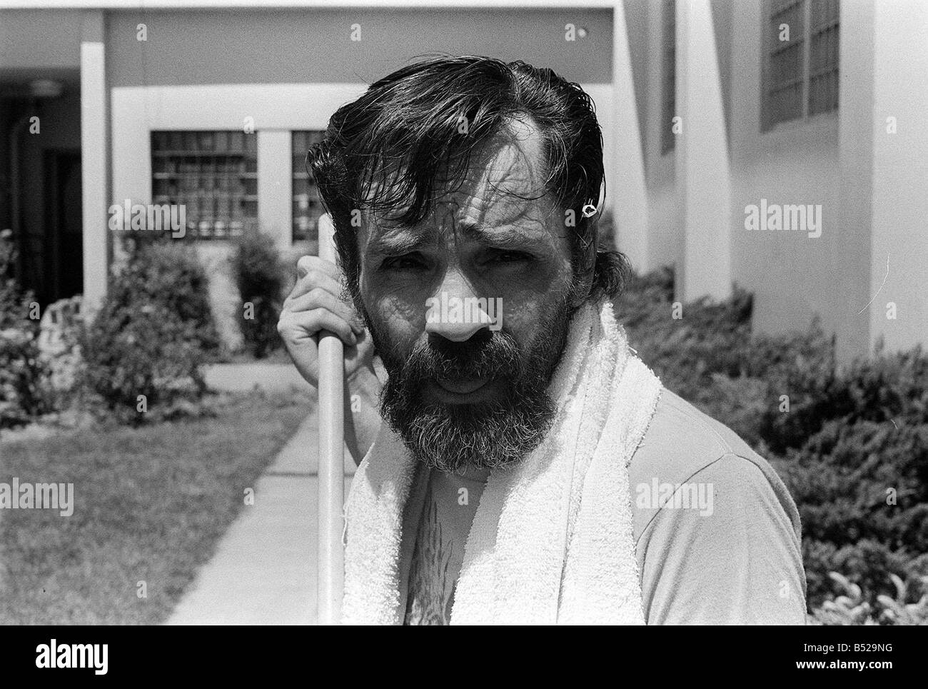 Charles Manson August 1980 The man who murdered Sharon Tate Stock Photo ...