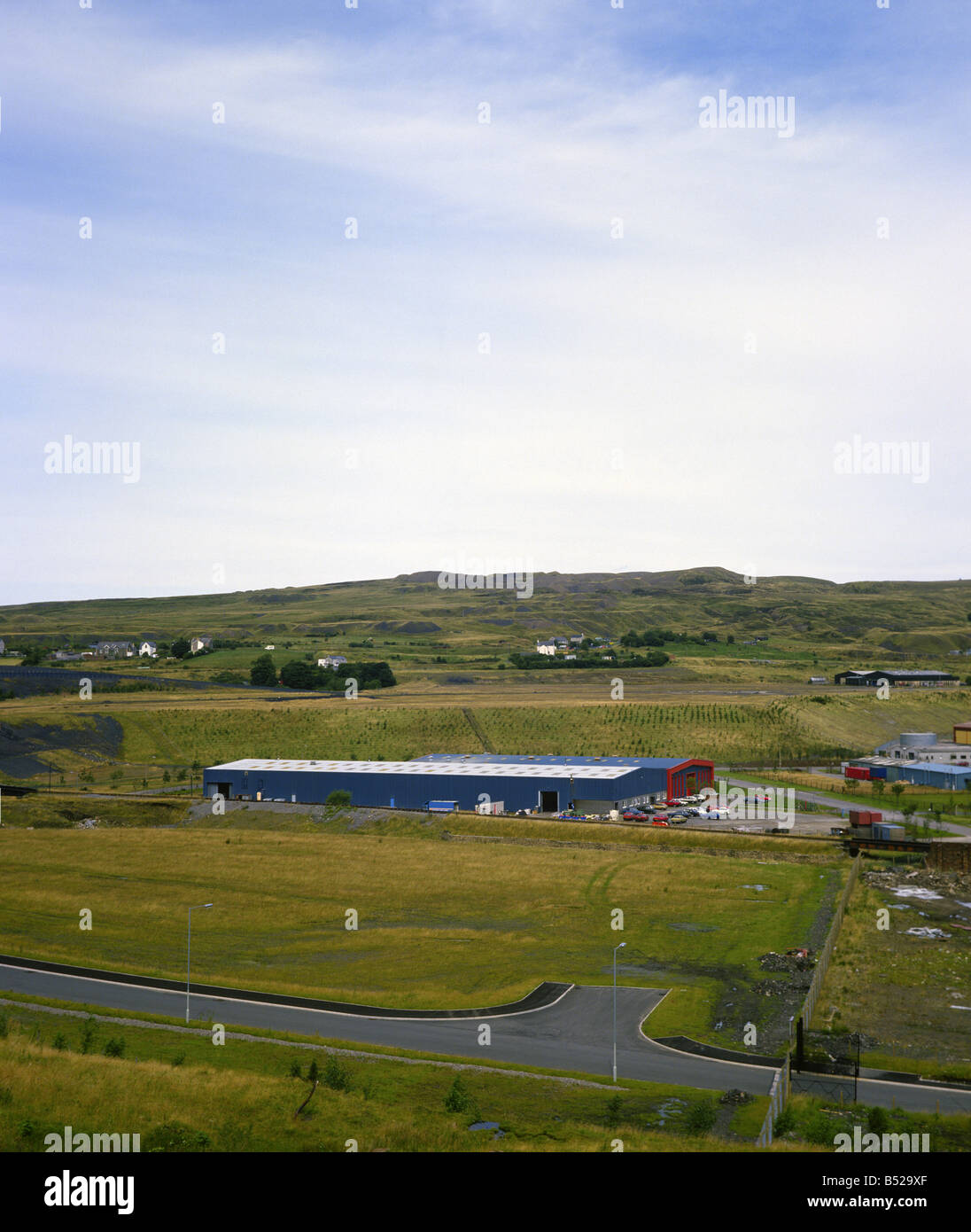 Factory on Reclaimed Coal Mine Site Welsh Valleys Stock Photo - Alamy
