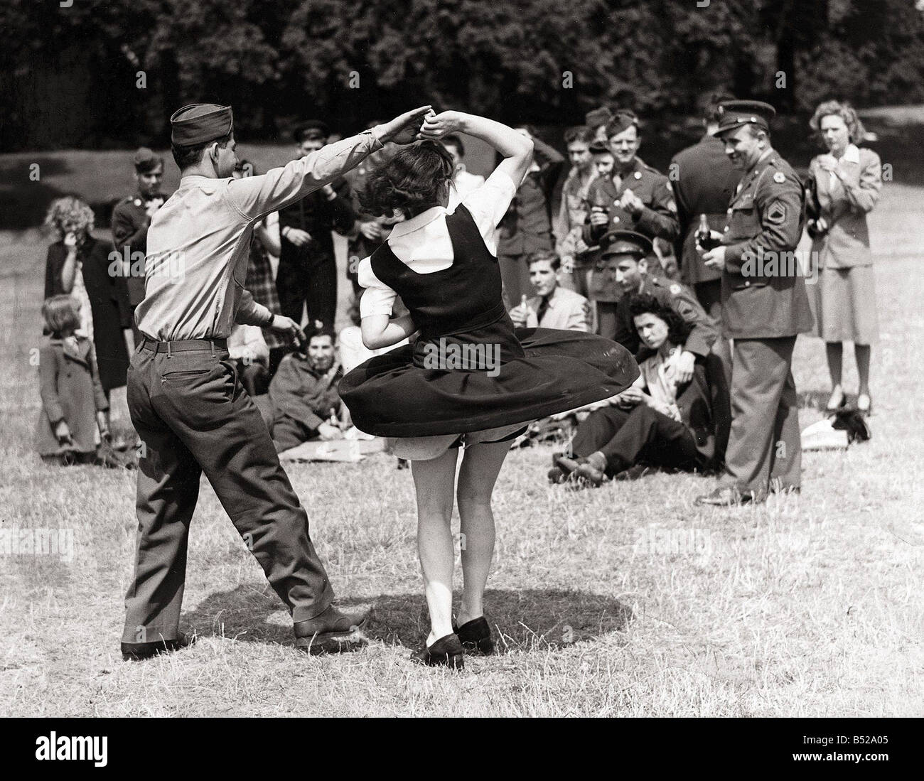 Danca Jitterbug Decada De 1940 Swing Dance Vintage Hi Res Stock