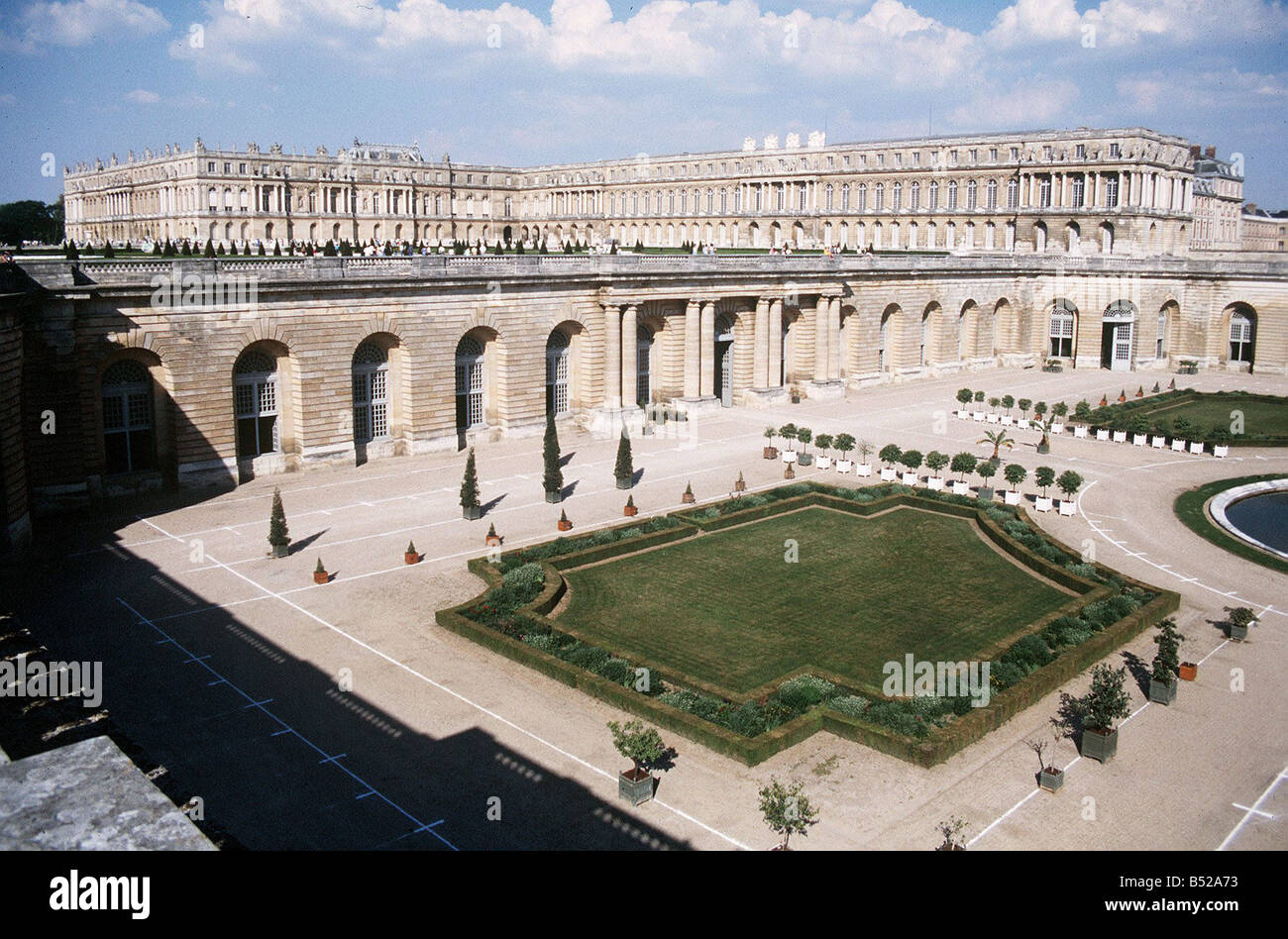 Versailles France view of the Chateau across the orangery Stock Photo ...