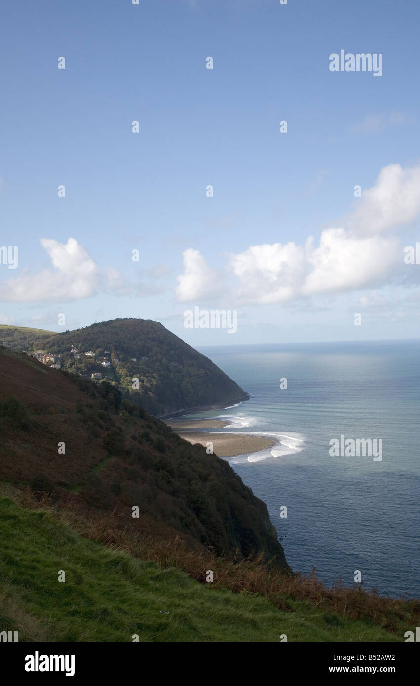 View of North Devon coastline near Lynmouth Stock Photo - Alamy