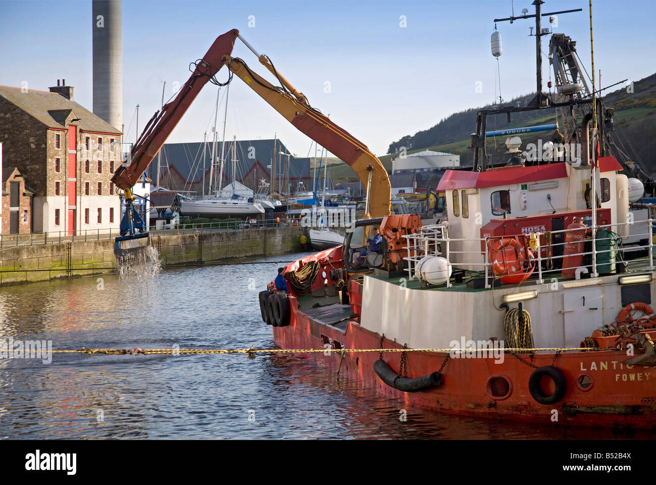 Dipper Dredger in action, Peel harbour Isle of Man.Horizontal 83180 ...