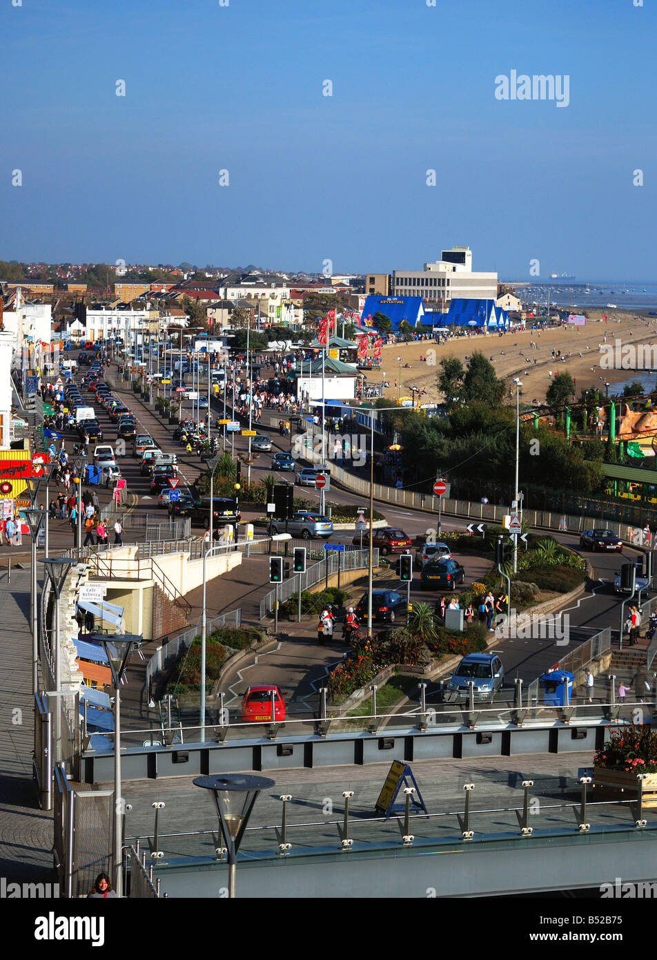 east facing - a view of Southend on Sea seafront from the pier terrace ...