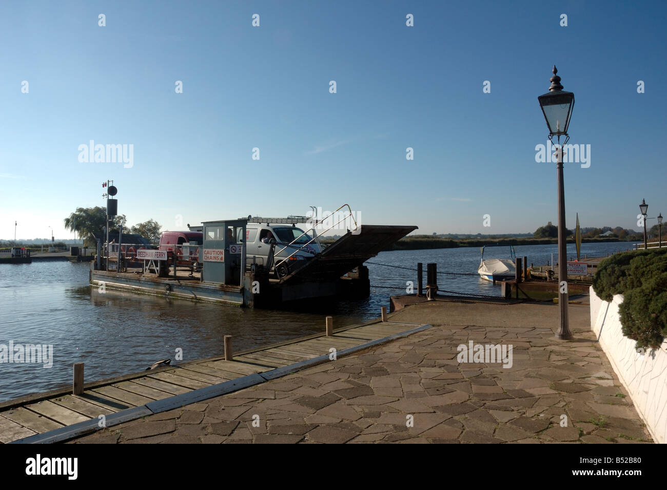 Chain ferry over the River Yare at Reedham, Norfolk, Broads National ...