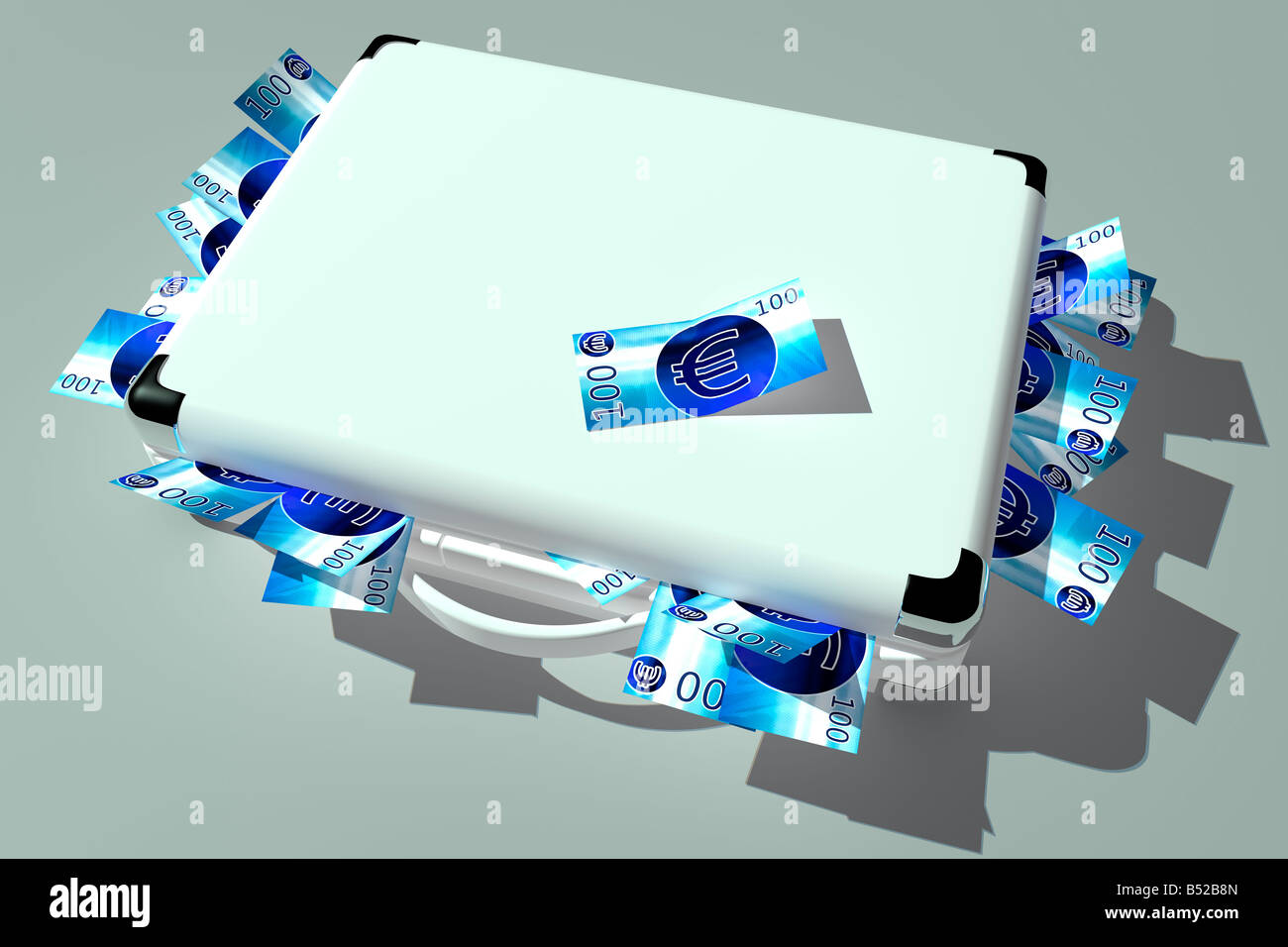Suitcase Full Of Euro Notes Stock Photo - Alamy