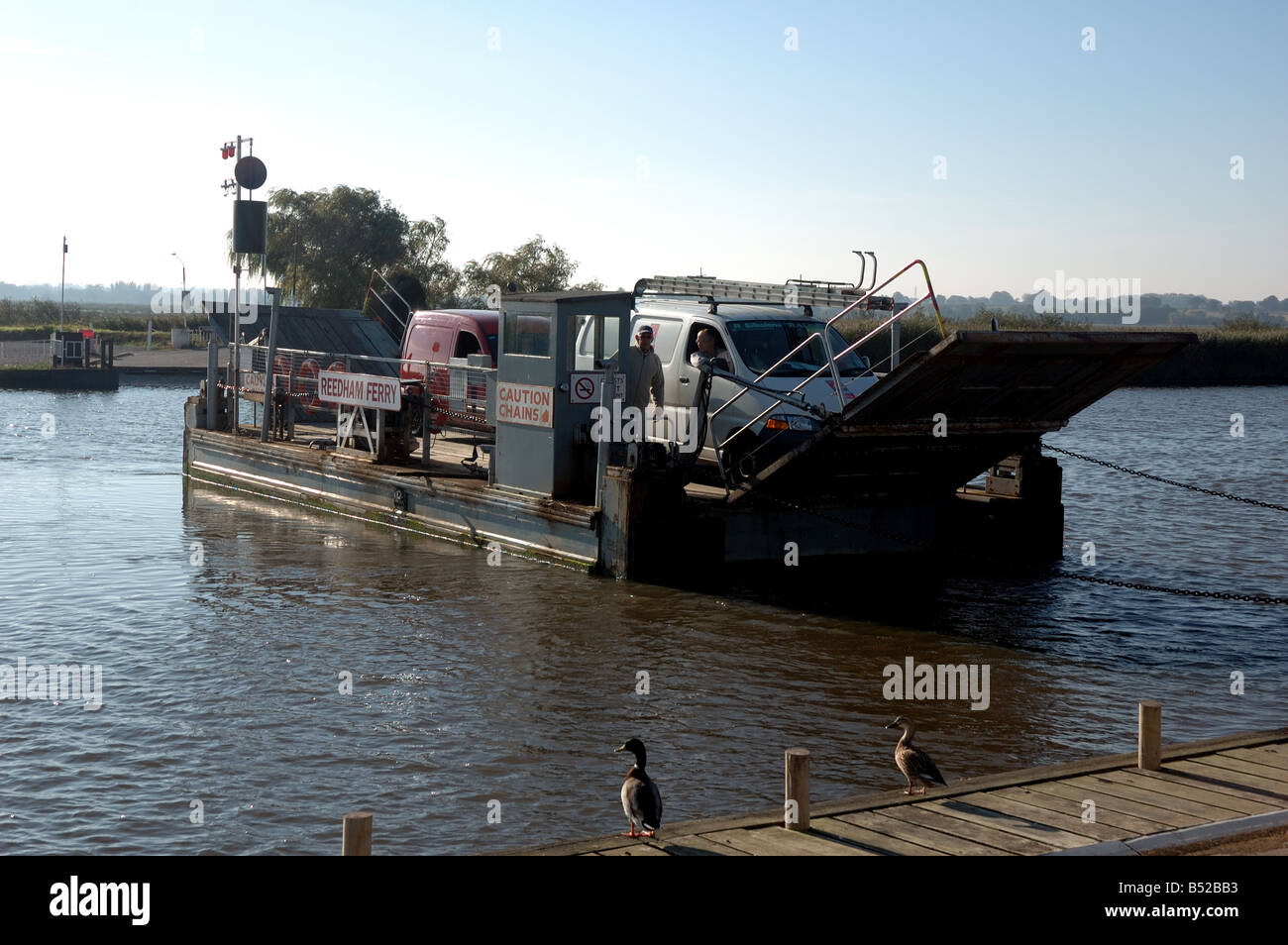 Chain ferry over the River Yare at Reedham, Norfolk, Broads National ...