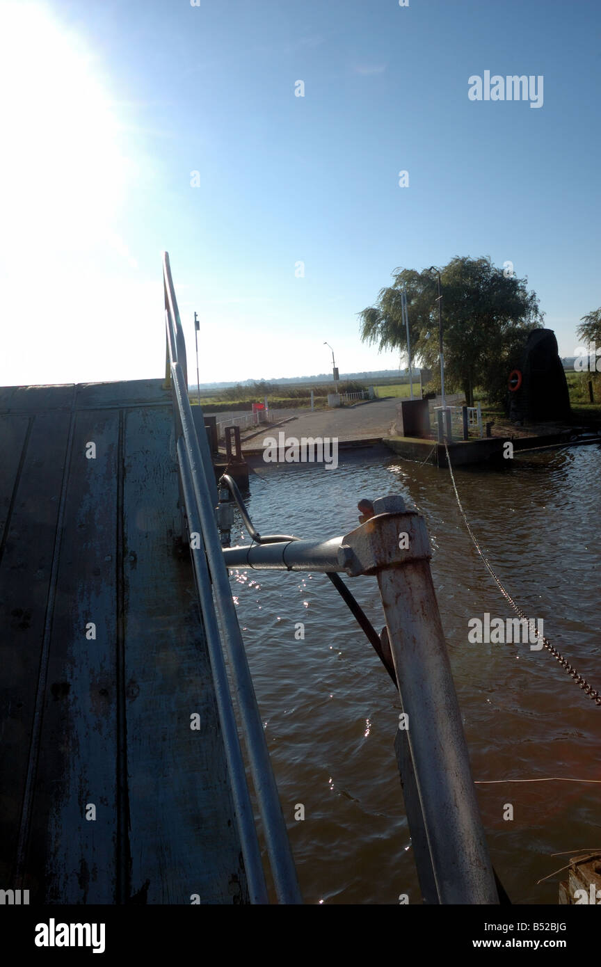Chain ferry over the River Yare at Reedham, Norfolk, Broads National ...