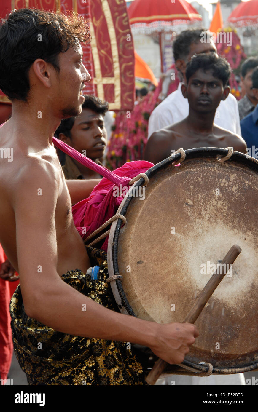 A drummer in a religious procession in kerala,india Stock Photo - Alamy