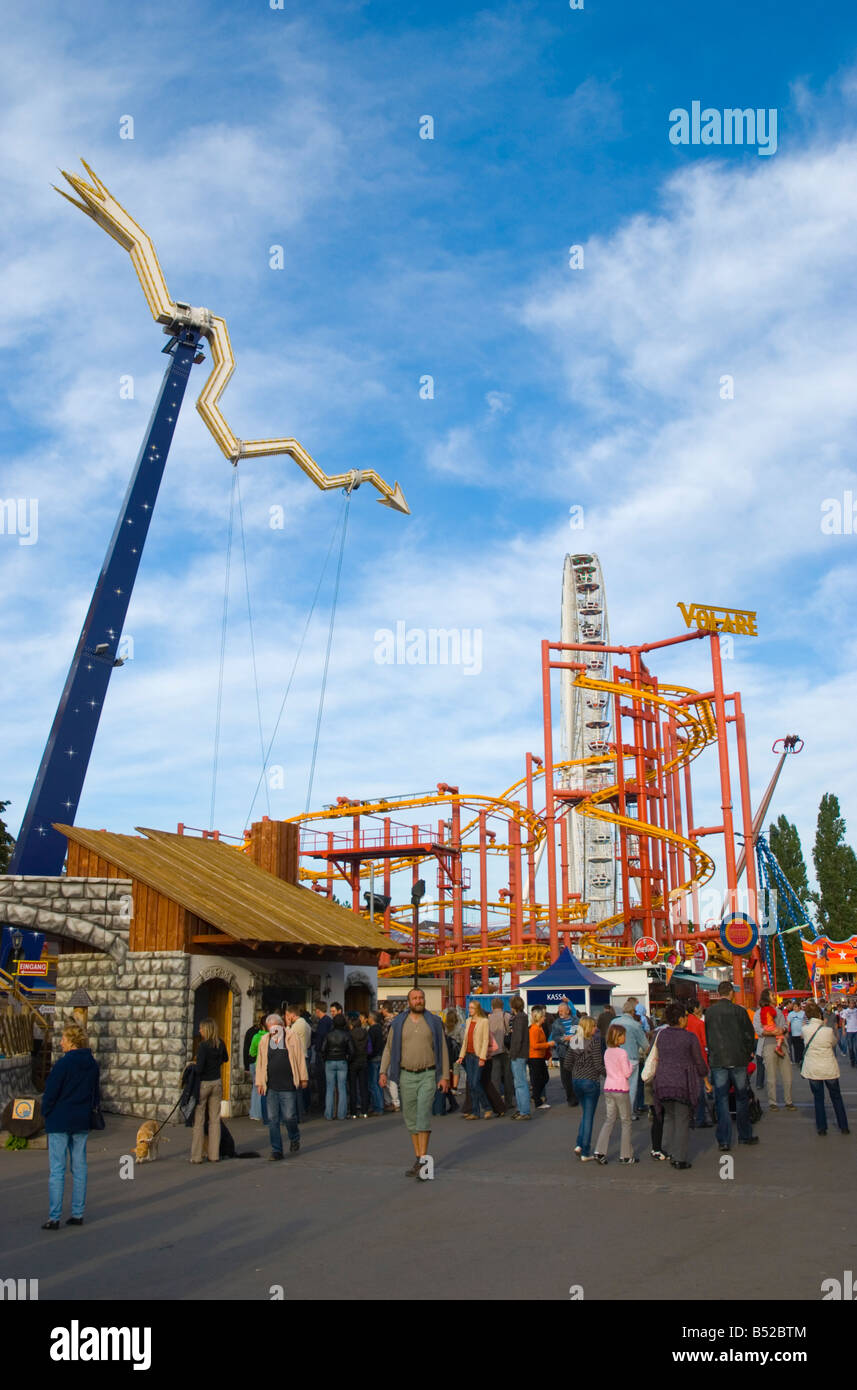 Amusement park in Prater park in Vienna Austria Europe Stock Photo - Alamy