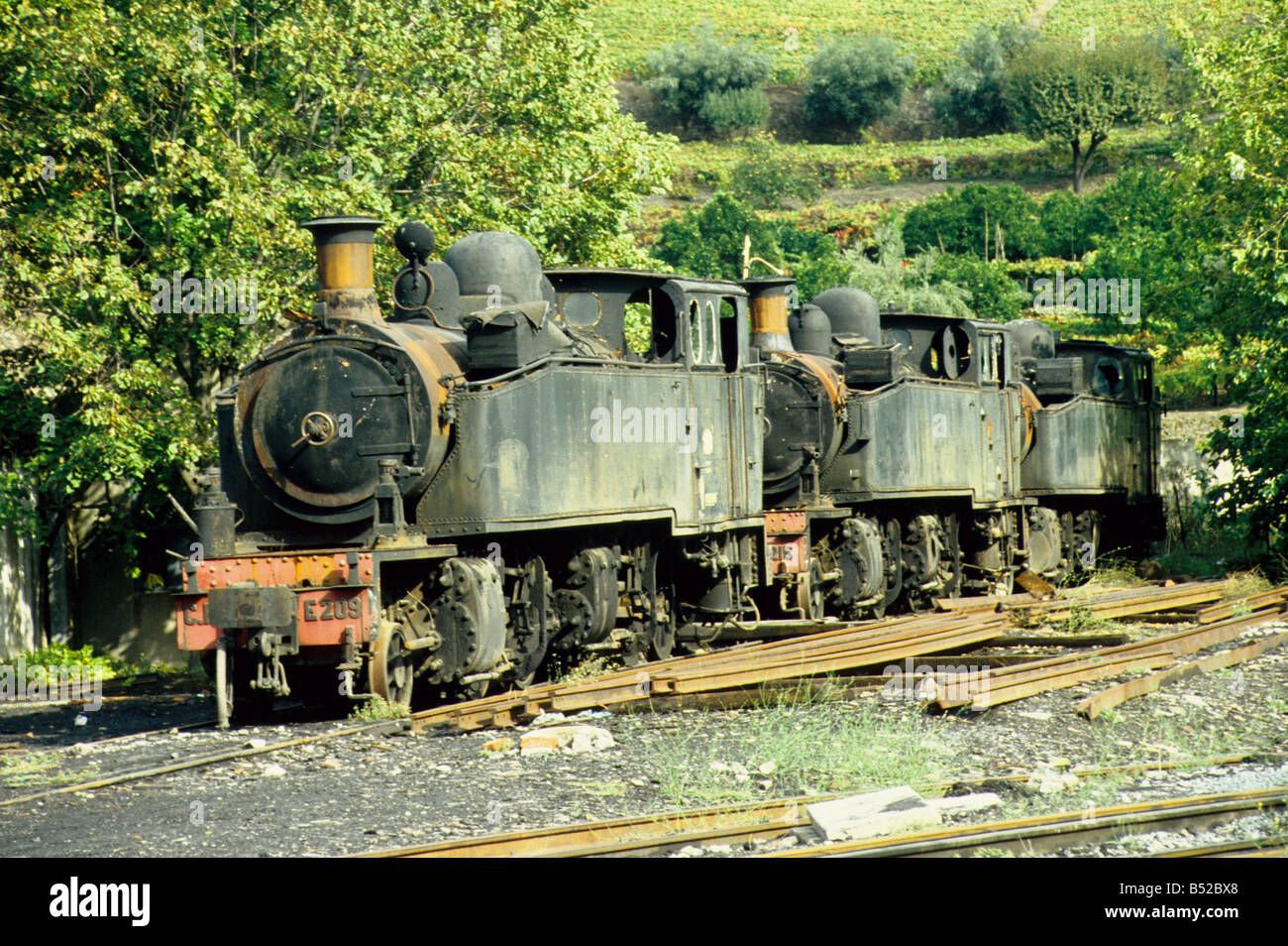Northern portugal river douro steam locomotives awaiting scrapping ...