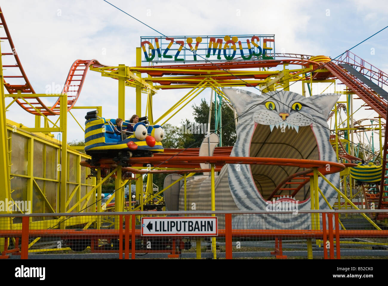 Roller coaster Dizzy Mouse at Prater amusement park in Vienna Austria ...