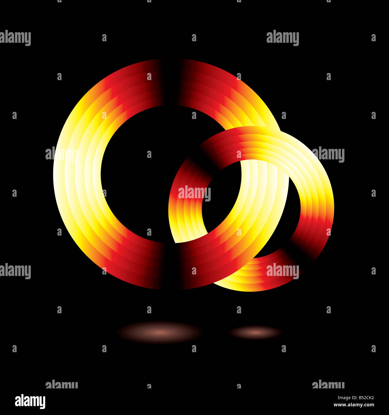 abstract ring of glowing flame colours with a drop shadow Stock Photo ...