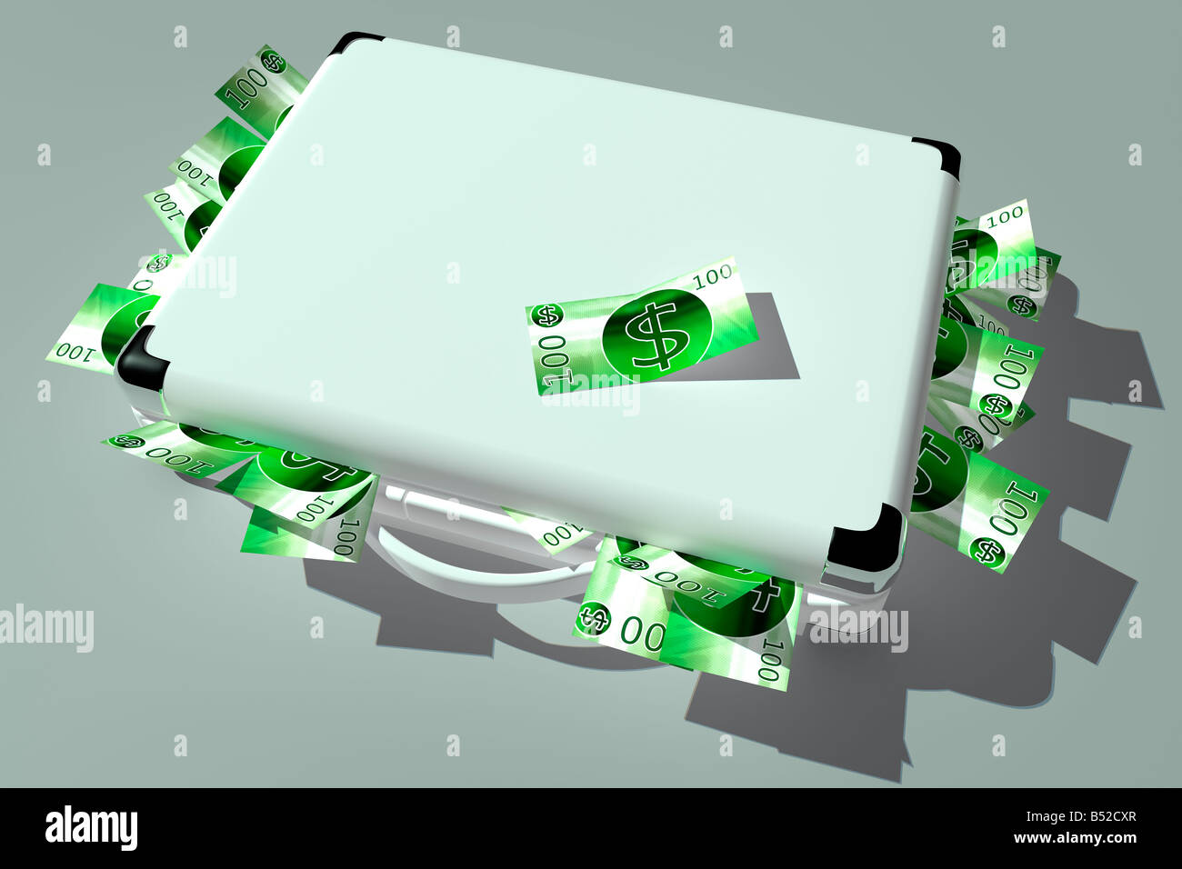 Suitcase Full Of Dollar Notes Stock Photo - Alamy
