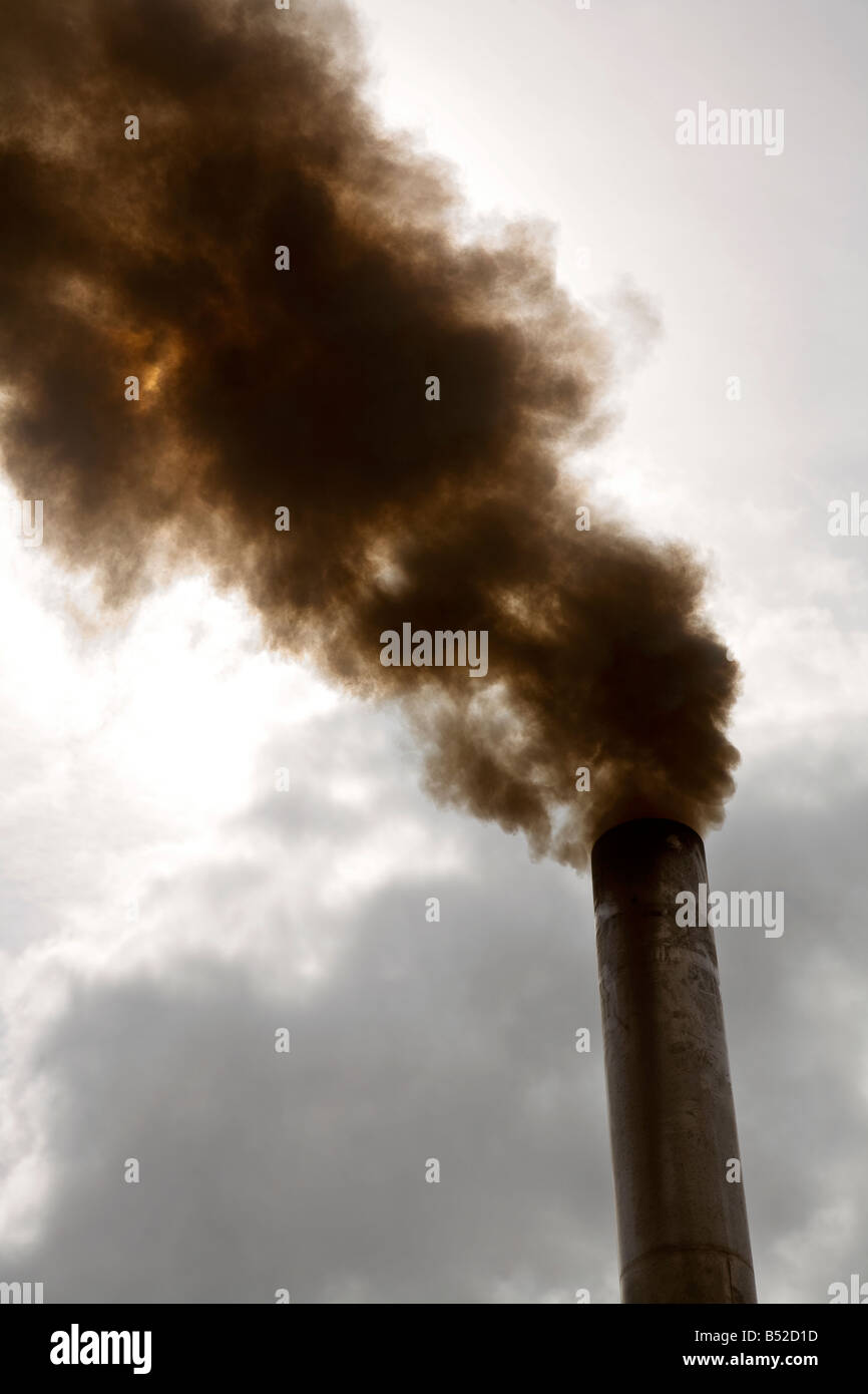 Coal fire smoke and chimney from traction engine Wales UK Stock Photo ...