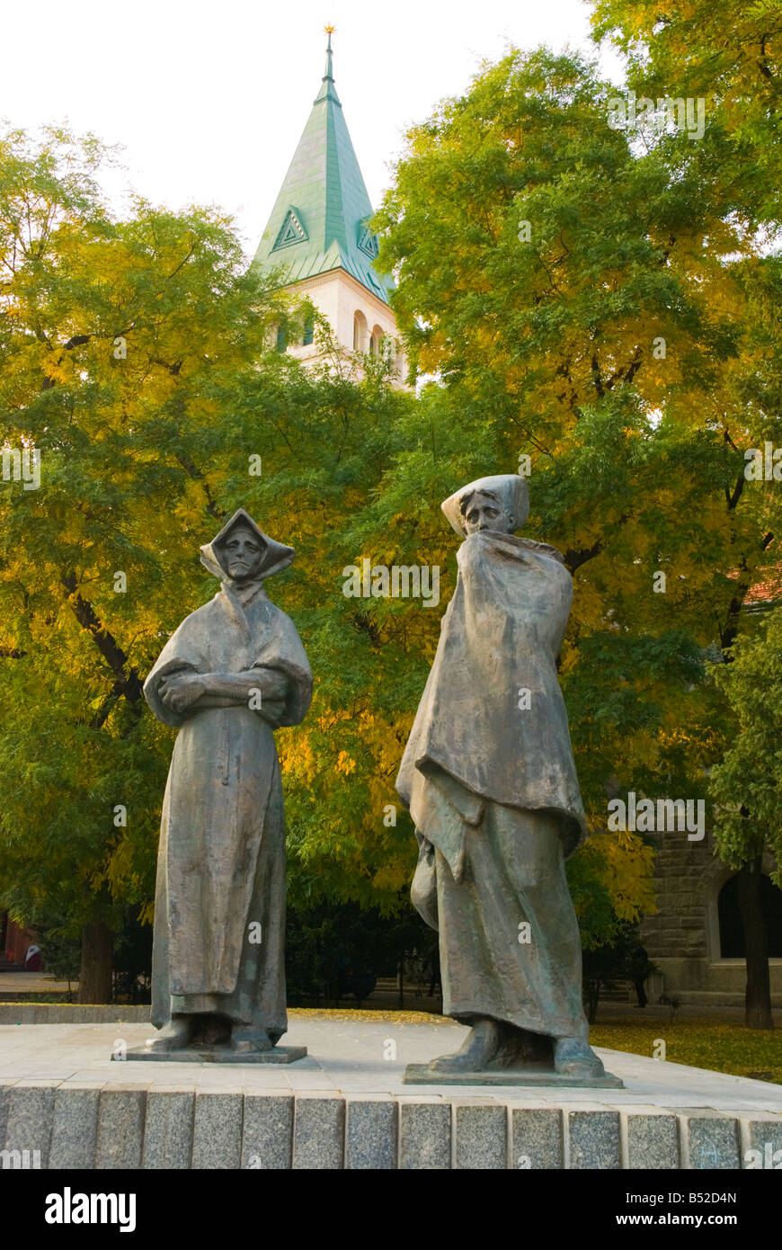 Statues in Monument to the Slovak National Uprising at Nam SNP square in central Bratislava ...