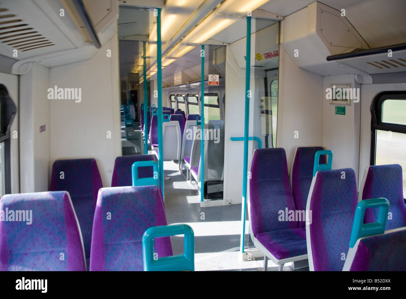 Interior of Metro train in Manchester Stock Photo - Alamy