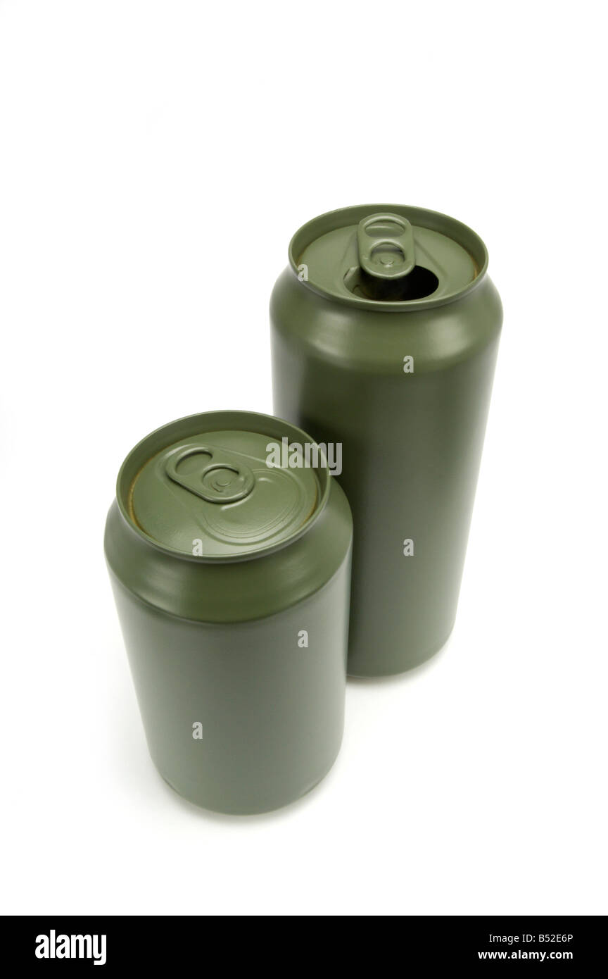 Green aluminum cans Stock Photo - Alamy