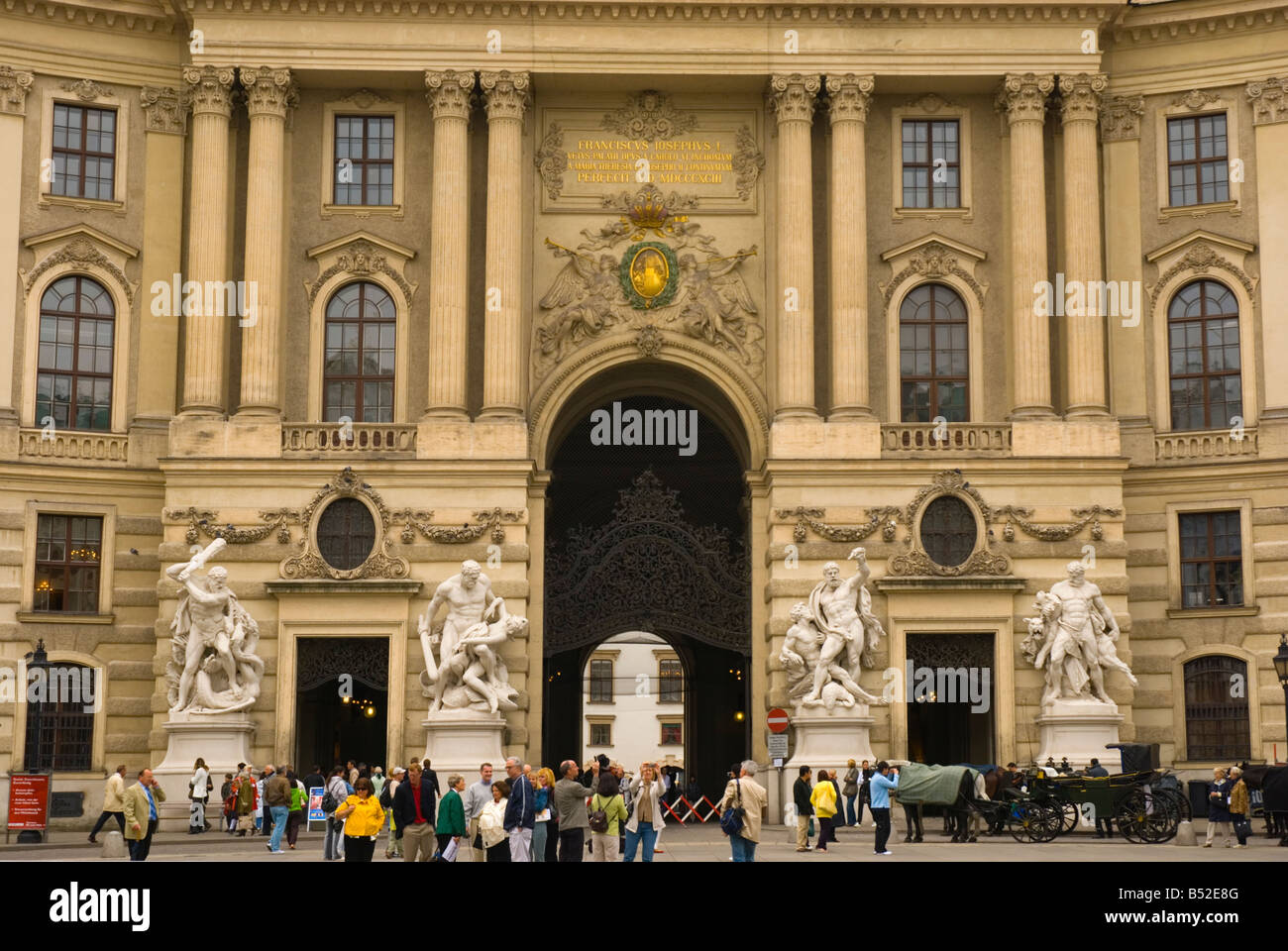 Michaelerplatz square in front of Hofsburg castle in Vienna Austria ...