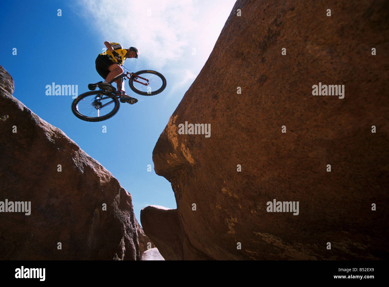 World Champion Hans Rey Mount Sinai, Egypt extreme mountain bike Stock Photo - Alamy