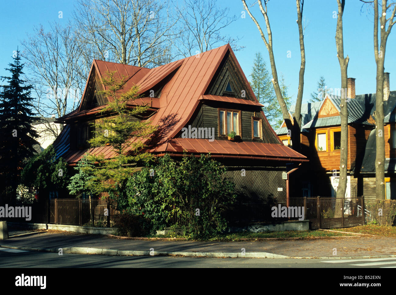 Traditional wooden houses, Zakopane, Poland Stock Photo - Alamy