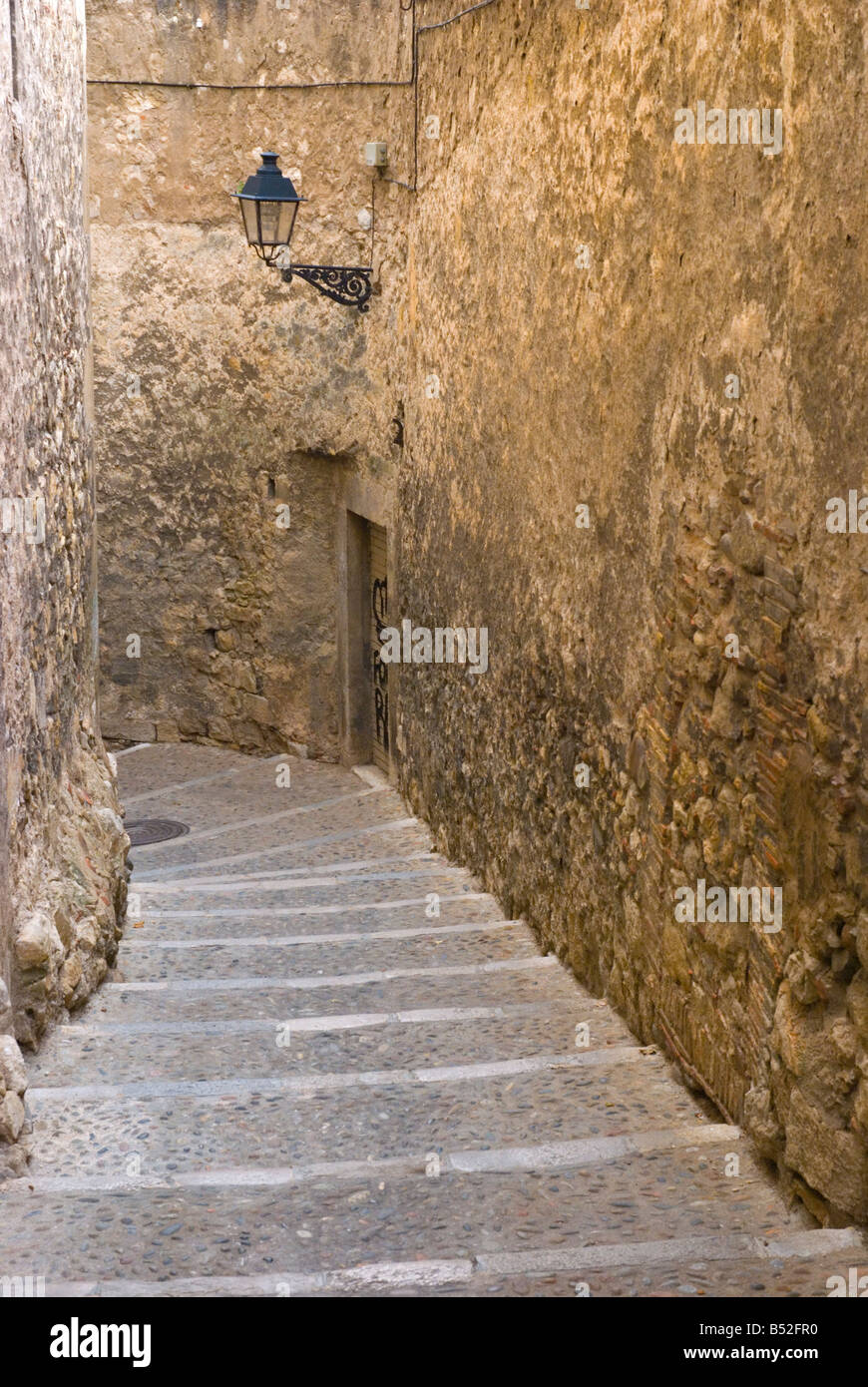 Stairs in Barri Vell the old town Girona Spain Europe Stock Photo - Alamy
