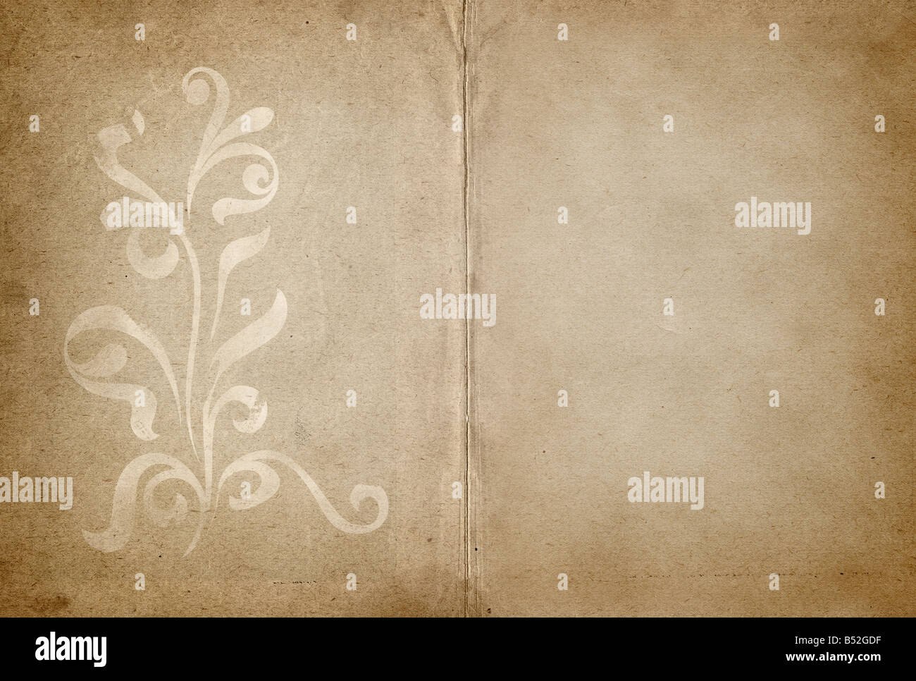 great old parchment paper with floral design Stock Photo - Alamy