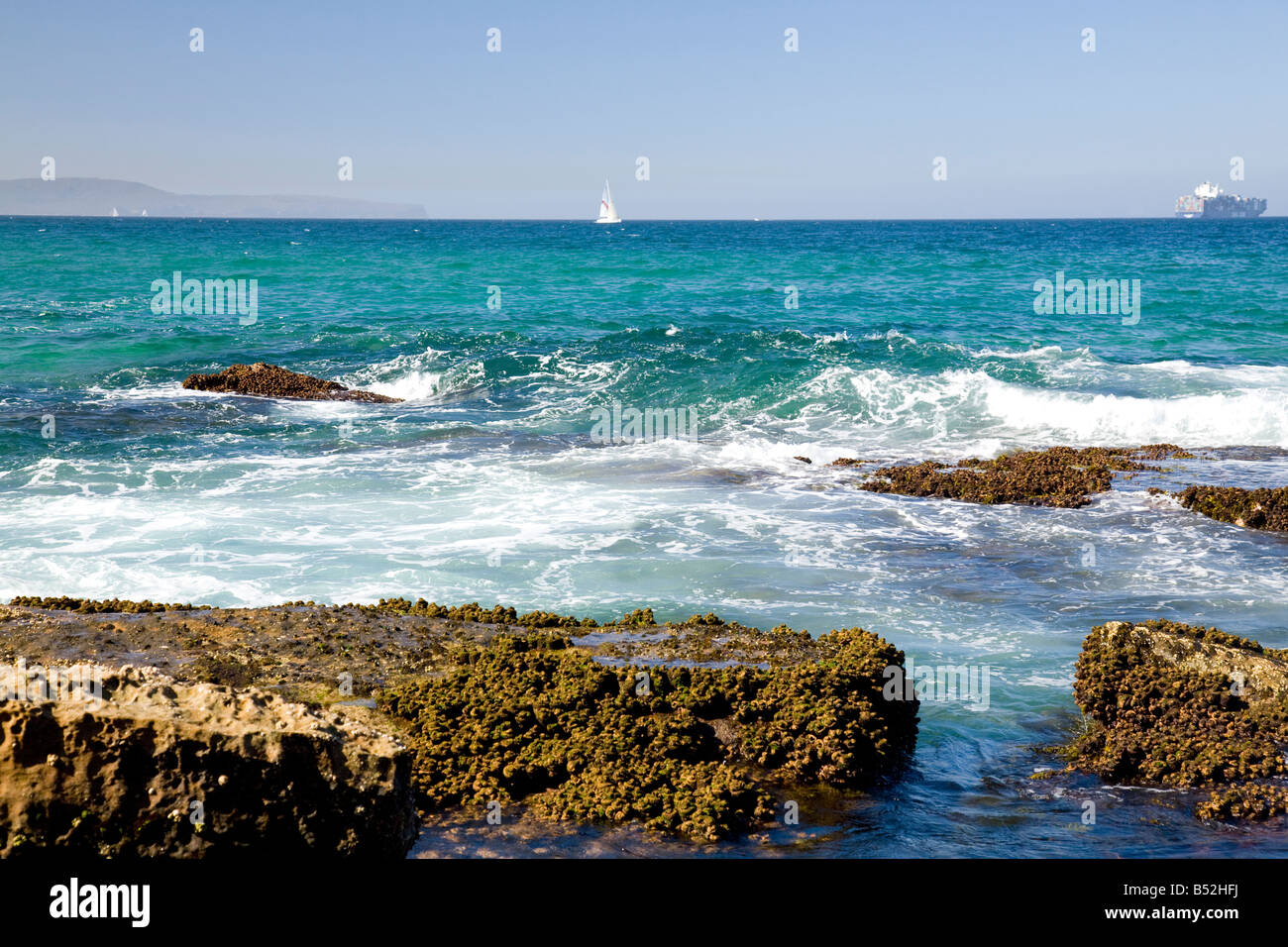 Cargo container ship off coast hi-res stock photography and images - Alamy