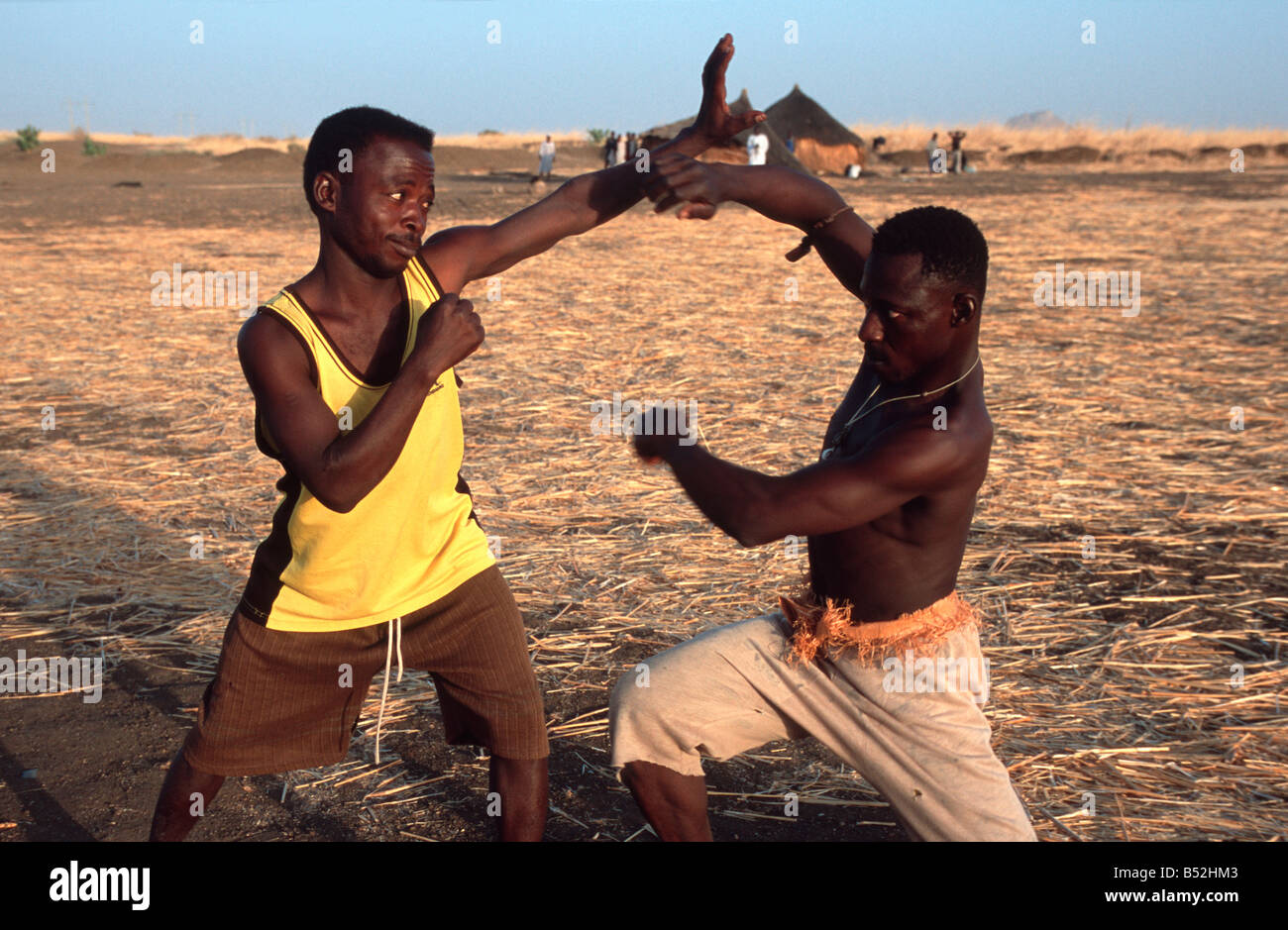Nubians having their traditional fighting Central Sudan Stock Photo - Alamy