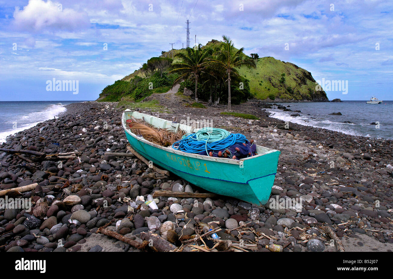 A wooden fishing boat Scotts Head Commonweath of Dominica Stock Photo ...
