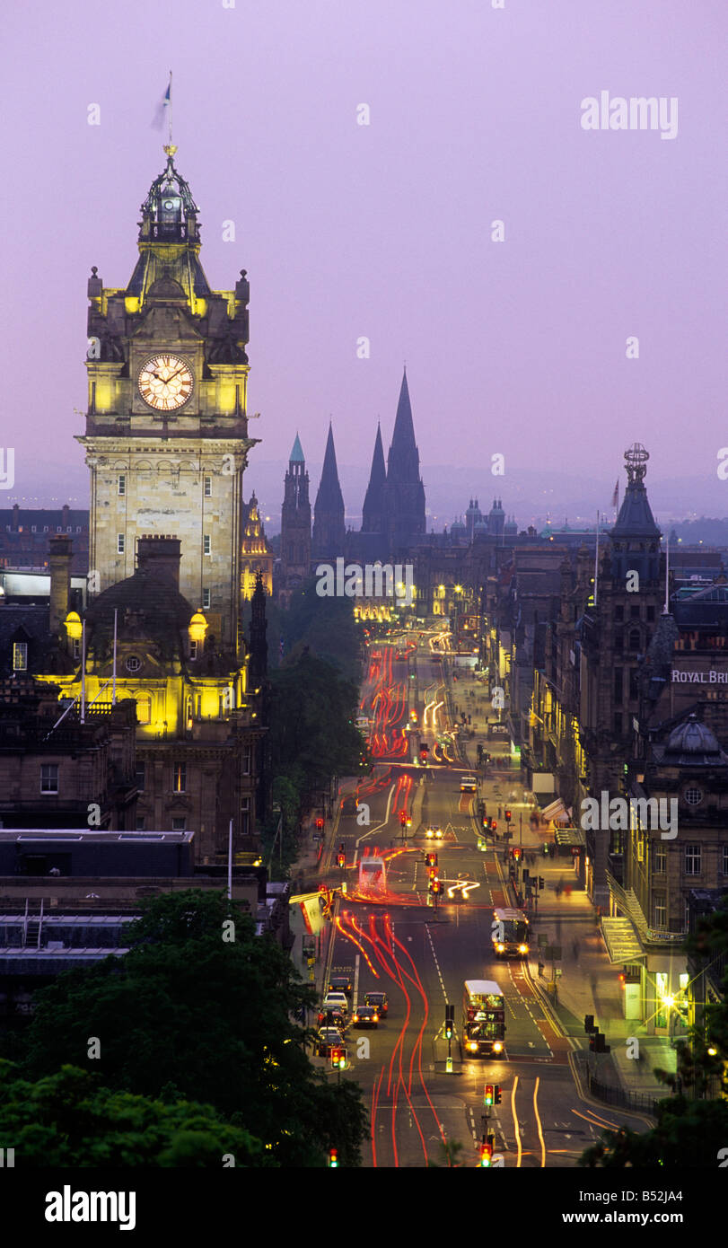 Princess Street at Dusk, Edinburgh, Scotland, UK Stock Photo - Alamy