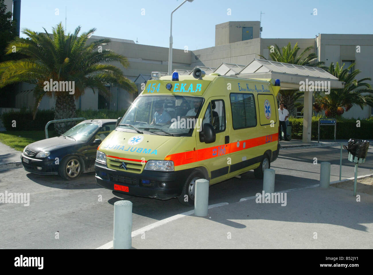JOHN HOGAN IN A WHEEL CHAIR ,TAKEN FROM UNIVERSITY HOSPITAL, HERAKLION ...