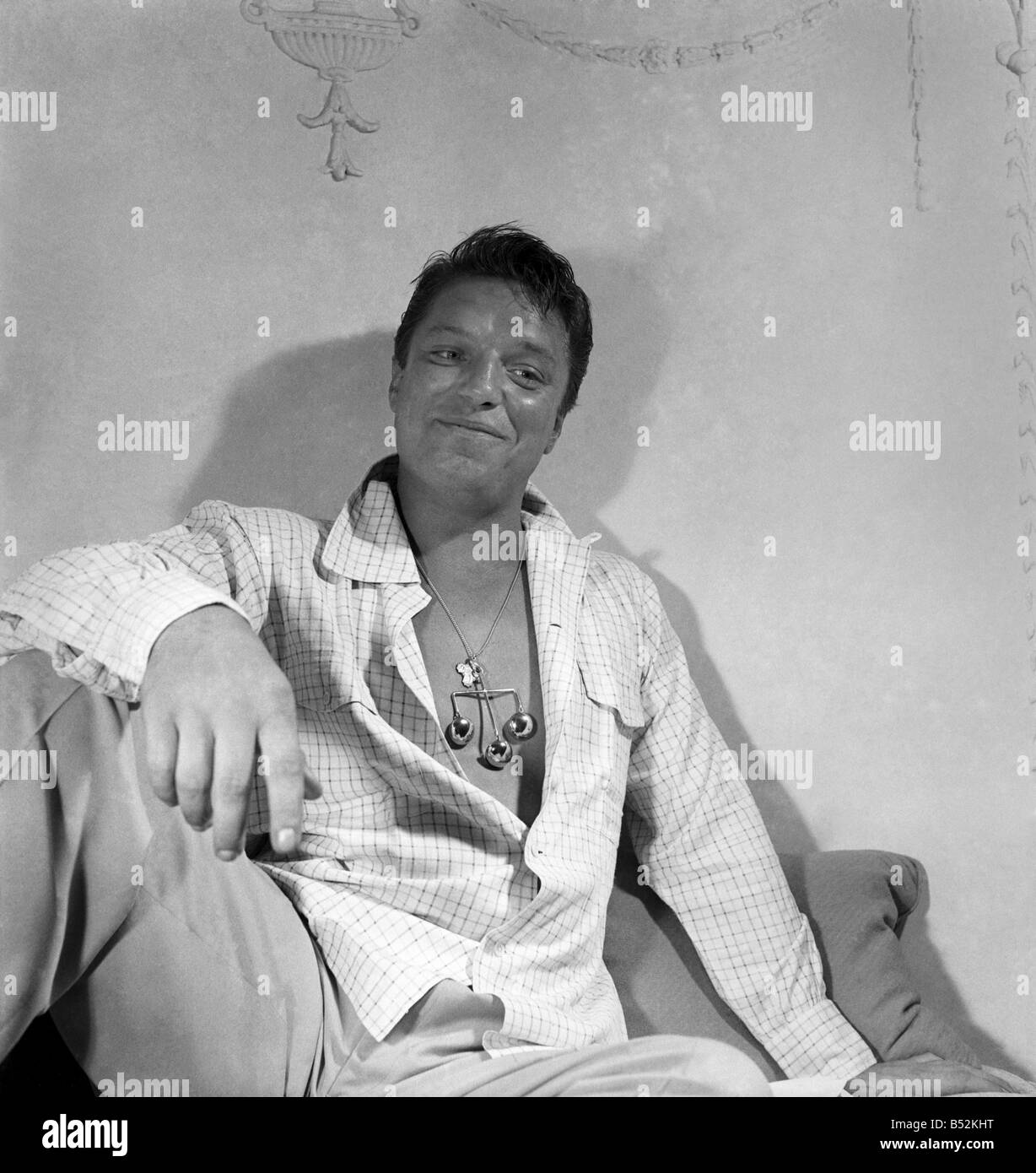 American Singer Guy Mitchell in his hotel room at the Savoy following ...