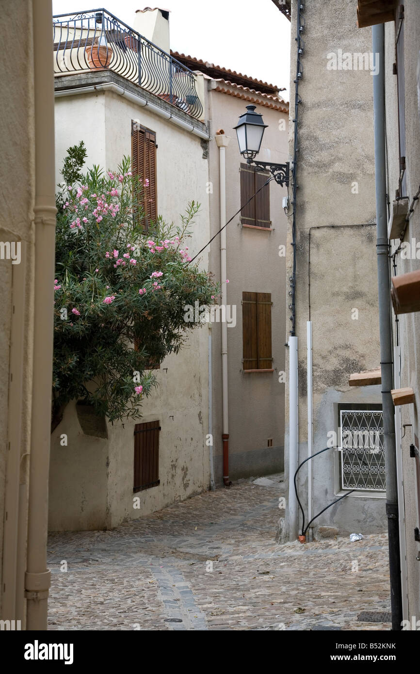 Street scene Collobrieres South of France Sept 2008 Stock Photo - Alamy